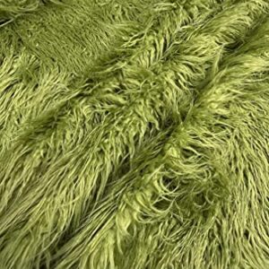 Faux/Fake Fur Mongolian Fabric Sold by The Yard (Olive Prime)