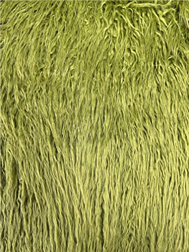 Faux/Fake Fur Mongolian Fabric Sold by The Yard (Olive Prime)