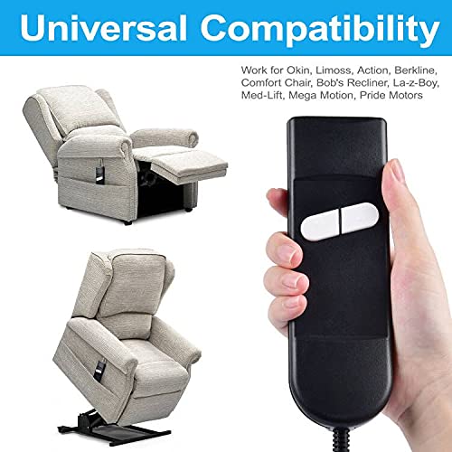 Lift Chair 2 Button 5 pin Hand Controller, Sopito Power Recliner Replacement Button (up/Down) for Okin Lift Chair Power Recliner