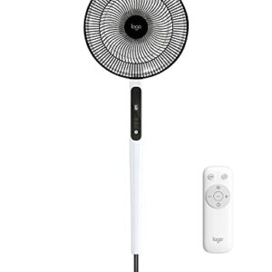 Lago 14-Inch Diameter 9-Speed Oscillating Floor Pedestal Fan with Electric Remote Control - 9 Wind Speeds, Tilt-Back Fan Head, Adjustable Oscillation, Quiet Cooling Fan