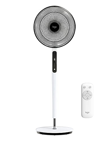 Lago 14-Inch Diameter 9-Speed Oscillating Floor Pedestal Fan with Electric Remote Control - 9 Wind Speeds, Tilt-Back Fan Head, Adjustable Oscillation, Quiet Cooling Fan