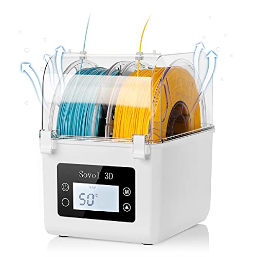 Sovol Filament Dryer, SH01 Filament Dehydrator 3D Printer Spool Holder, Dry Box for Keeping Filament Dry During 3D Printing, Compatible with 1.75mm, 2.85mm Filament and PLA PETG TPU ABS Material