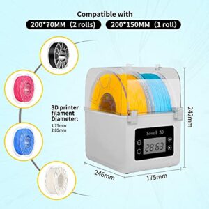 Sovol Filament Dryer, SH01 Filament Dehydrator 3D Printer Spool Holder, Dry Box for Keeping Filament Dry During 3D Printing, Compatible with 1.75mm, 2.85mm Filament and PLA PETG TPU ABS Material