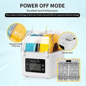 Sovol Filament Dryer, SH01 Filament Dehydrator 3D Printer Spool Holder, Dry Box for Keeping Filament Dry During 3D Printing, Compatible with 1.75mm, 2.85mm Filament and PLA PETG TPU ABS Material