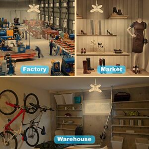 GoolRC LED Garage Lights- Dimmable Garage Lights Ceiling, 38W 3800LM 3500K E27/B22 LED Garage Ceiling Lights with 4 Adjustable Panels for Garages, Workshop,Indoor, Outdoor, Workshop and Warehouse