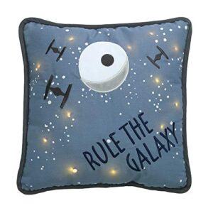 lambs & ivy star wars signature galaxy led light-up decorative throw pillow