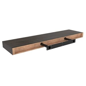 Ballucci Floating Shelf, 24" L Wood Wall Mounted Ledge with Invisible Brackets for Living Room, Bedroom, Bathroom, Kitchen, Nursery, 6" Deep - Espresso