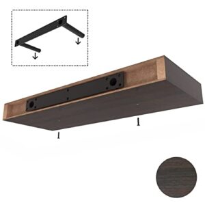 Ballucci Floating Shelf, 24" L Wood Wall Mounted Ledge with Invisible Brackets for Living Room, Bedroom, Bathroom, Kitchen, Nursery, 6" Deep - Espresso