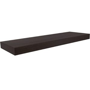 Ballucci Floating Shelf Extra Wide, 24" L Wood Wall Mounted Ledge with Invisible Bracket for Living Room, Bedroom, Bathroom, Kitchen, Nursery, 8" Deep - Espresso