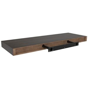 Ballucci Floating Shelf Extra Wide, 24" L Wood Wall Mounted Ledge with Invisible Bracket for Living Room, Bedroom, Bathroom, Kitchen, Nursery, 8" Deep - Espresso