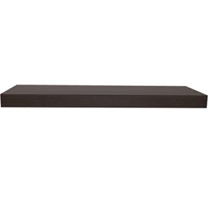 Ballucci Floating Shelf Extra Wide, 24" L Wood Wall Mounted Ledge with Invisible Bracket for Living Room, Bedroom, Bathroom, Kitchen, Nursery, 8" Deep - Espresso