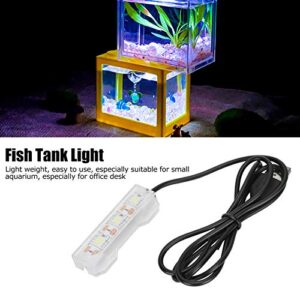 bizofft LED Aquarium Light, Light Weight USB Charging Underwater Light, Plastic Waterproof 2.4X0.8Inch for Aquarium Freshwater Office Desk Fish Tank