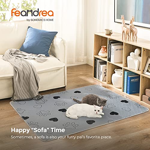 Feandrea Reusable Puppy Pads, 48 x 36 Inches, Set of 2 Dog Pee Pads, Washable Puppy Pee Pads, L Size, Leak-Proof and Non-Slip, High Absorbency, for Dogs Cats Rabbits, Gray UPTD036G01