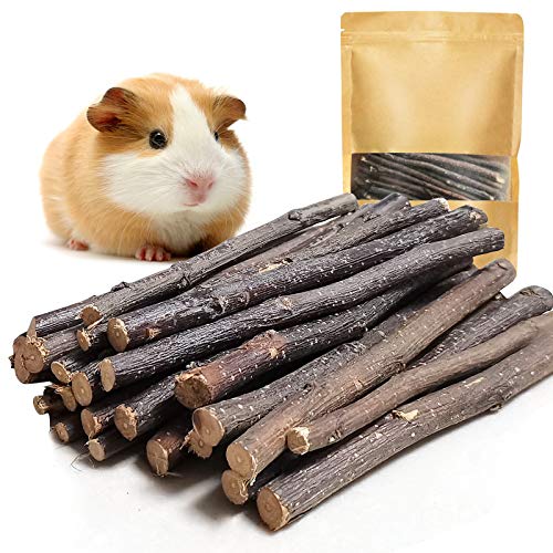 Changeary 150g and 300g Natural Apple Sticks Small Animals Treats Toys, Rabbit Hamster Guinea Pigs Toys Chinchilla Squirrel Bunny Chew Toys(150g)