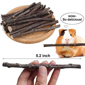 Changeary 150g and 300g Natural Apple Sticks Small Animals Treats Toys, Rabbit Hamster Guinea Pigs Toys Chinchilla Squirrel Bunny Chew Toys(150g)