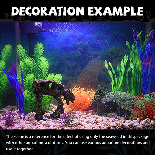 PTFJZ Aquarium Plants-Artificial Fish Tank Plants Artificial Seaweed Water Plants Decoration Ornaments-9pcs