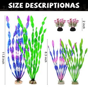 PTFJZ Aquarium Plants-Artificial Fish Tank Plants Artificial Seaweed Water Plants Decoration Ornaments-9pcs