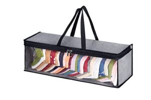 keetdy hat organizer for baseball caps holder large hat storage bag rack with double carry handles and zipper closure, grey