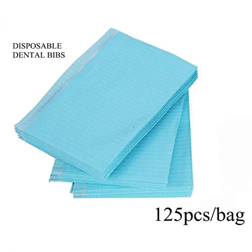 Disposable Dental Bibs Sheets Cloths, 125pcs 13 X 18 inches Tattoo Table Covers Clean Pad,Underpad Hygiene Personal Tattoo Bib Waterproof Tattoo Table loth Tattoo Supply Sheet  (blue)