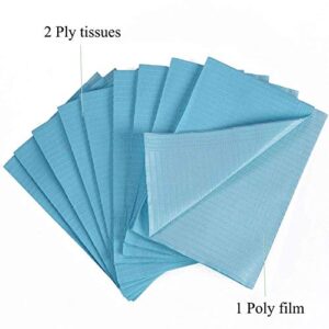 Disposable Dental Bibs Sheets Cloths, 125pcs 13 X 18 inches Tattoo Table Covers Clean Pad,Underpad Hygiene Personal Tattoo Bib Waterproof Tattoo Table loth Tattoo Supply Sheet  (blue)