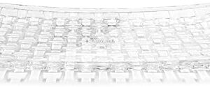 11" Elegant Crystal Glass Rectangular Flat Long Serving Tray and Platter , Clear White Serving Plate used for Food Sushi Snack Fruit Cake Dessert