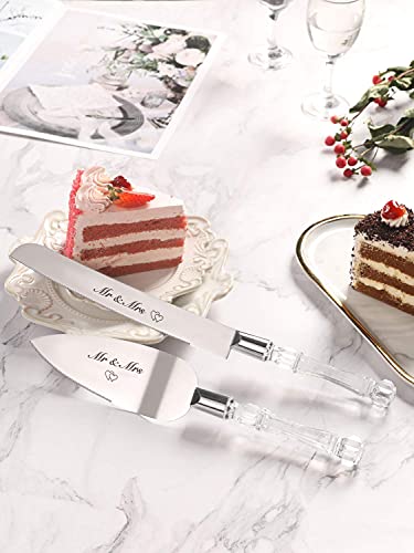 AW BRIDAL Cake Cutting Set for Wedding- Mr and Mrs Cake Cutter, Wedding Cake Knife and Server Set Engagement Anniversary Birthday Gifts