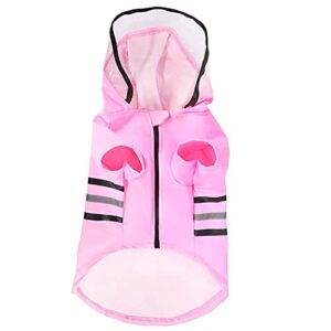 Wizland Dog Raincoat Dog Rain Jacket with Hood Lightweight Waterproof Jacket X-Small to XX-Large Dogs and Puppies(Blushing,L)