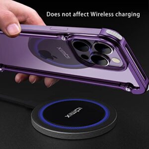 OATSBASF Aluminum Bumper Case Compatible with iPhone 14 Pro Max, Minimalist Style Bumpers Case for iPhone 14 Pro Max 6.7-inch (Purple)