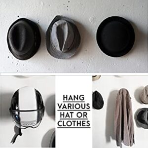 Hat Rack - 4 Pcs - Wall Mounted Display Rack- Multifunctionnal Helmet Rack- Black Painted Steel Hanging Hat Rack - Wall Rack for Hat, Helmet & Coat - Cap Holder Organizer for Bedroom, Entryway...