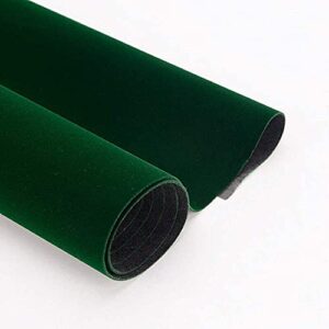 14.5"x78.7" self adhesive velvet drawer liner roll felt fabric velvet flocking liner for jewelry drawer box shelf crafts (green)