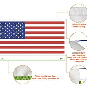 Leaveshade RV Awning Fabric Replacement Camper Trailer Awning Fabric Super Heavy Vinyl Coated Polyester 15'3''(Fit for 16' Awning)-USA Flag (Custom Looking)