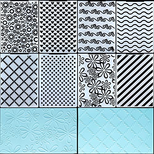 8 Pieces Embossing Folders Embossing Machine Template Paper Card Embossing Stencil for Card Making DIY Flower Scrapbook Photo Album Craft Decoration, 5.9 x 4.1 Inch