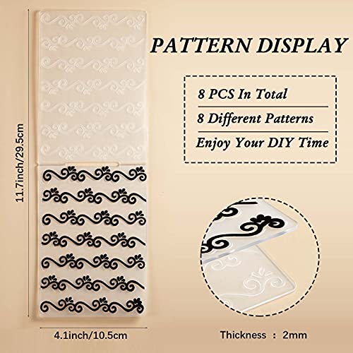 8 Pieces Embossing Folders Embossing Machine Template Paper Card Embossing Stencil for Card Making DIY Flower Scrapbook Photo Album Craft Decoration, 5.9 x 4.1 Inch