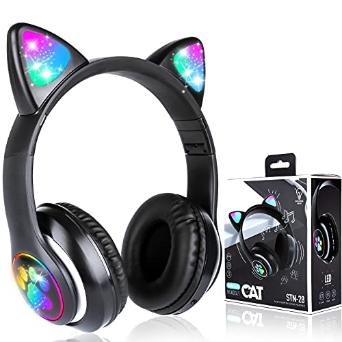 ONXE Kids Bluetooth Headphones, Over Ear Wireless Headsets with Microphone for Boys Girls Teens up to 10 Hours Playtime, with HD Stereo Sound, for iPad, Cellphone, Tablet, PC (Black)