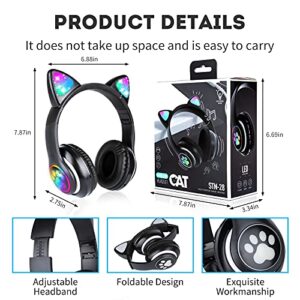 ONXE Kids Bluetooth Headphones, Over Ear Wireless Headsets with Microphone for Boys Girls Teens up to 10 Hours Playtime, with HD Stereo Sound, for iPad, Cellphone, Tablet, PC (Black)