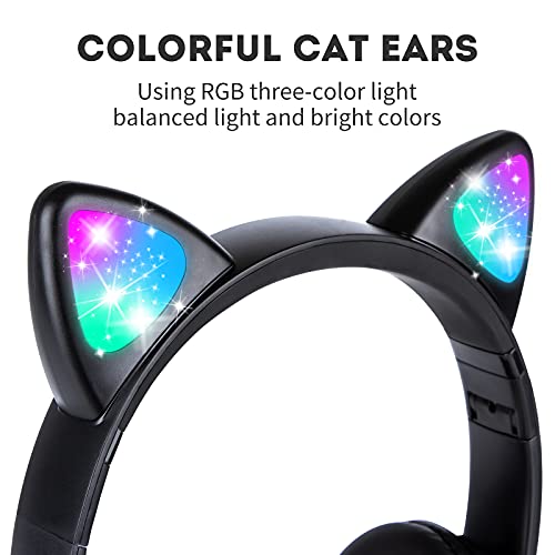 ONXE Kids Bluetooth Headphones, Over Ear Wireless Headsets with Microphone for Boys Girls Teens up to 10 Hours Playtime, with HD Stereo Sound, for iPad, Cellphone, Tablet, PC (Black)