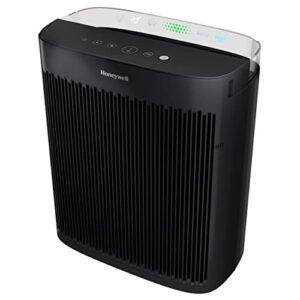 honeywell hpa5300 insight hepa air purifier with air quality indicator and auto mode, allergen reducer for extra-large rooms (500 sq ft), black - wildfire/smoke, pollen, pet dander & dust air purifier