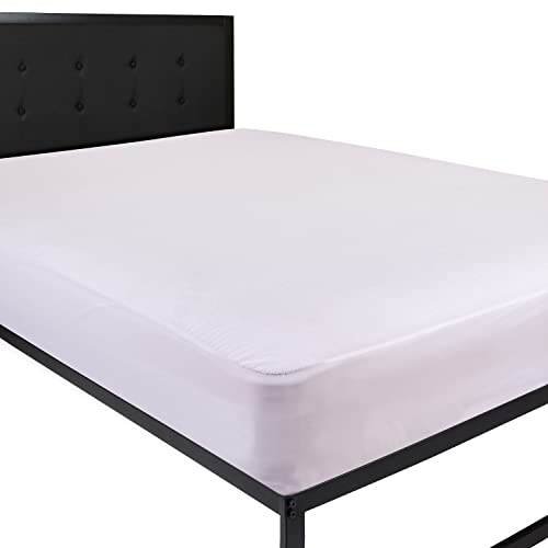 Flash Furniture Capri Comfortable Sleep Premium Fitted Waterproof, Vinyl Free Mattress Protector - Comfortable, Breathable, Quiet, Quilted Fabric Protection - Twin White