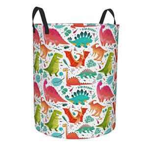 Laundry Basket,Dinosaur Seamless Pattern Dino Textile Print,Collapsible Laundry Baskets,Clothes Hampers For Laundry,Laundry Bin Waterproof Lining-Small