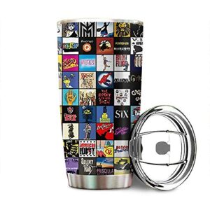 broadway musical theatre logos hand drawn stainless steel tumbler 20oz & 30oz travel mug