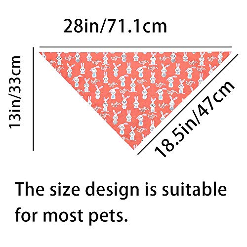 Easter Dog Bandana 2 Pack, Double Printing Double-Layer Washable Triangle Dog Scarfs, 4 Styles Decorations Bandana, Suitable Small Medium Large Dog Cat Pet