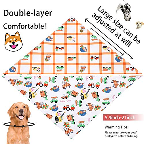 Easter Dog Bandana 2 Pack, Double Printing Double-Layer Washable Triangle Dog Scarfs, 4 Styles Decorations Bandana, Suitable Small Medium Large Dog Cat Pet