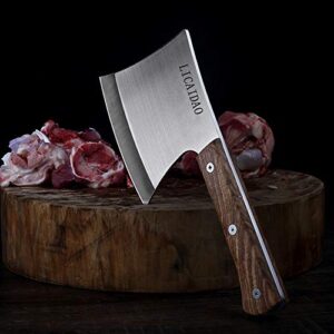 LICAIDAO Meat Cleaver Heavy Duty Axes Butcher Knife Bone Breaker for Meat and Bone Chopper cutter breaker Traditional Forged Cleaver for Meat and Bone Chopping Knife Axes for Home Kitchen Restaurant