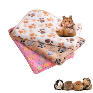 iaigogo guinea pig blanket 3 pack small animal fleece cage liners pet warm sleep bedding mat hamster carpet bath towel quilt cage pad for hamster rabbit ferrets chinchillas