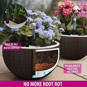 GARDENIX DECOR 7.5'' Self Watering Hanging planters for Indoor Plants - Flower Pot with Water Level Indicator for Plants, Hanging pots - Self Watering Planter Plant Pot- Coco Coir - 2 Pack (Brown)