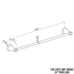 Bennington East Bay 24-in. Towel Bar Holder Rack Bathroom Hardware Bath Accessory, Oil Rubbed Bronze