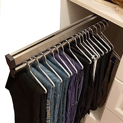 Closet Clothes Hanger Rail,Pull-Out Closet Rod 30-60cm,Wardrobe Clothing Rail,Closet Organizer Rack for Pants and Coat (600MM/23.6INCH)