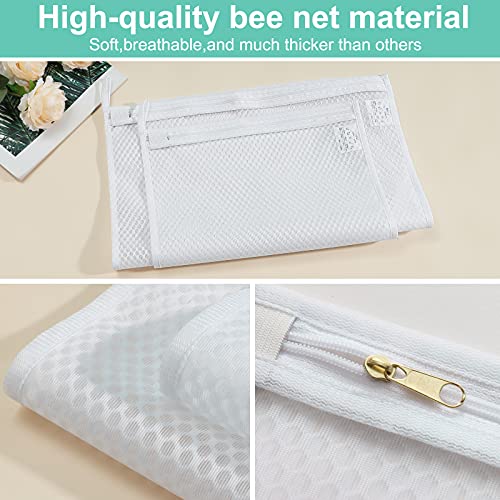 BAGAIL HoneyComb Laundry bag for Delicates, Mesh Wash Bag with Premium Zipper, Blouse, Hosiery, Underwear, Clothing, Travel Storage Organize Bag, Have Hanger Loops (White, 1 Medium)