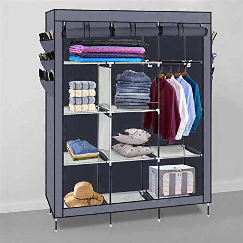 Savins 69" High-Leg Non-Woven Fabric Assembled Cloth Wardrobe Grey