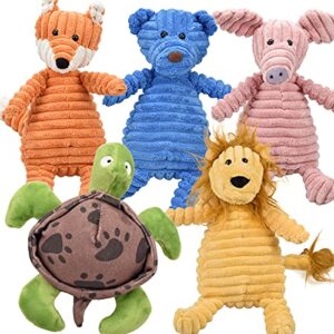 5pack dog squeaky plush toys puppy toys assortment value bundle dog toy for puppies bulk large dog teething toys pet chew toys